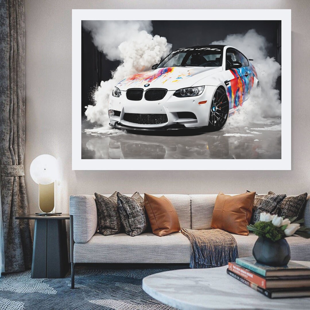 BMW M3 E92 Car Art Poster, Vintage Car Poster, Classic Automobile Art ...