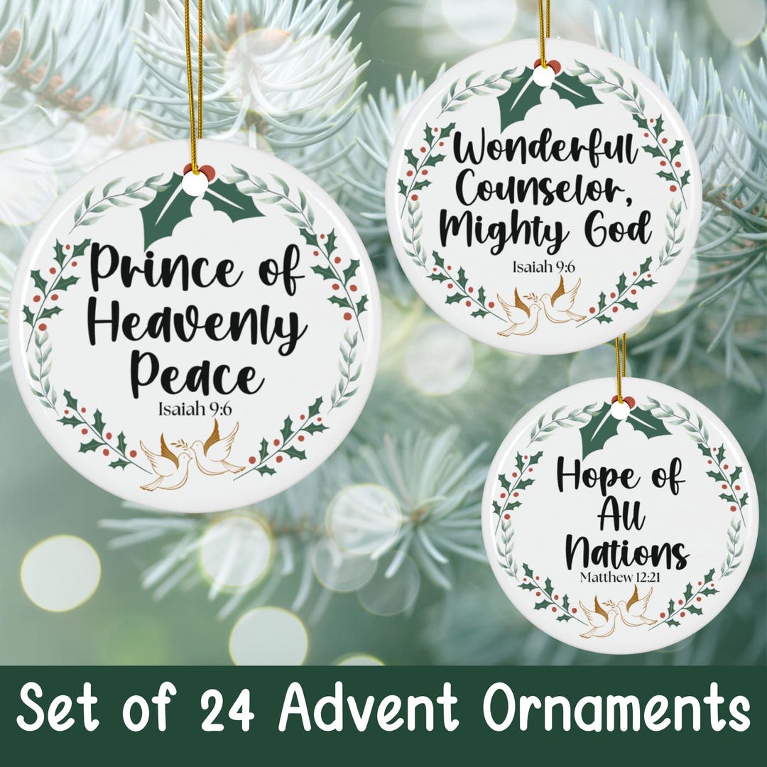 Advent Christmas Ornament, Advent Bible Names of Jesus, Decorative ...