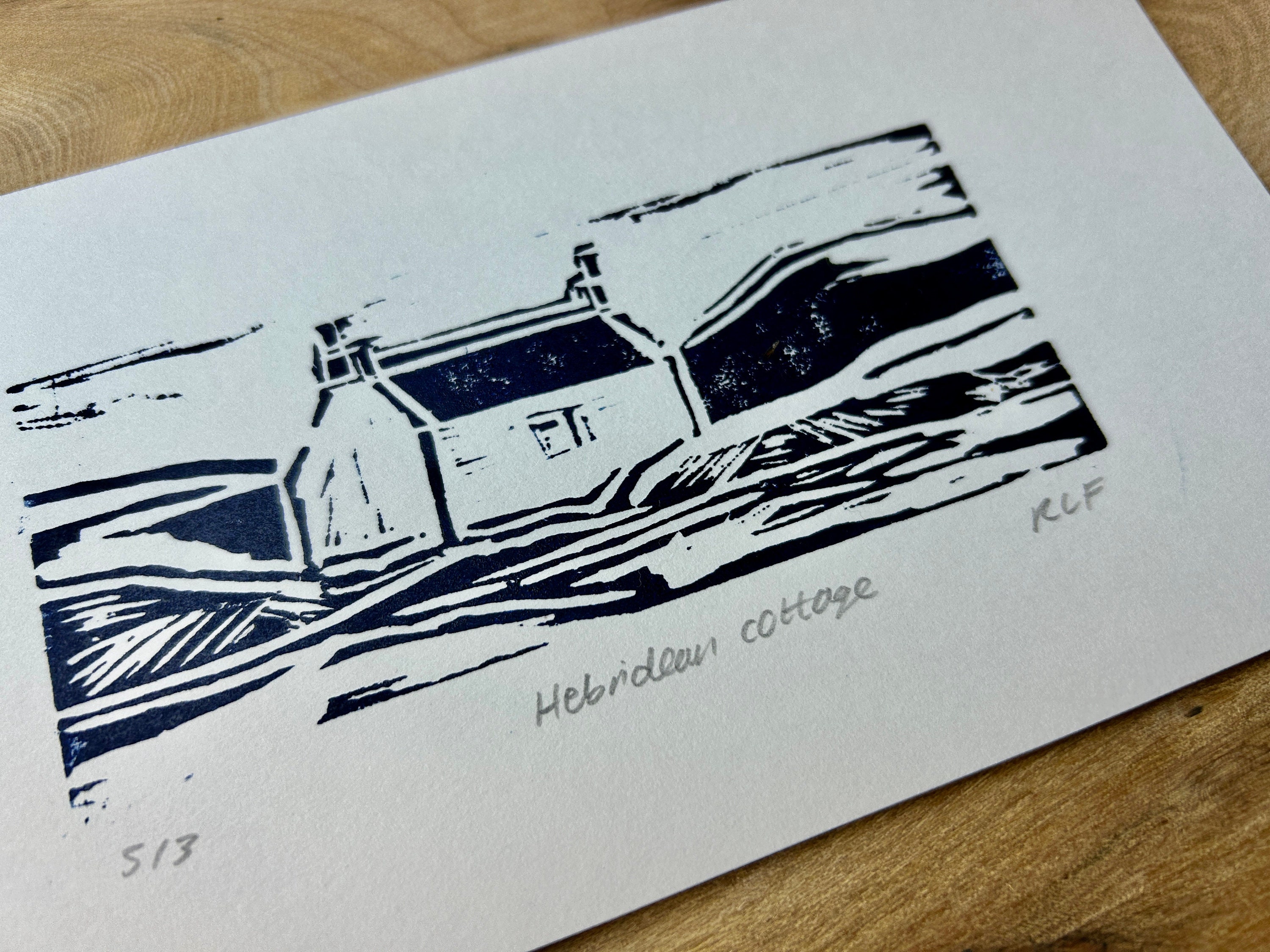 Hebridean Cottage Lino Print - Etsy UK
