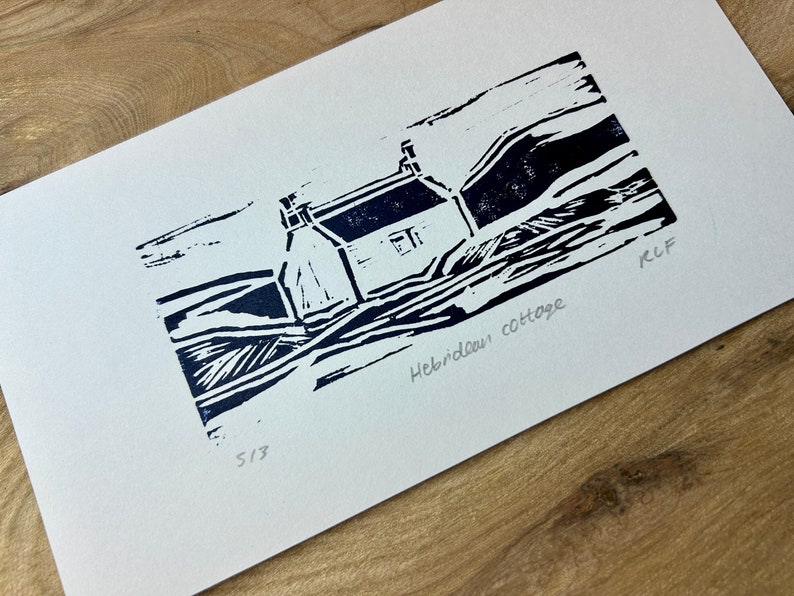 Hebridean Cottage Lino Print - Etsy UK