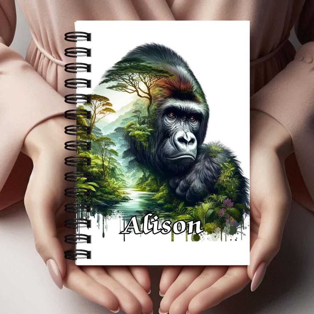 Personalized Gorilla Design Handmade Journal – A4 and A5 Notebook ...