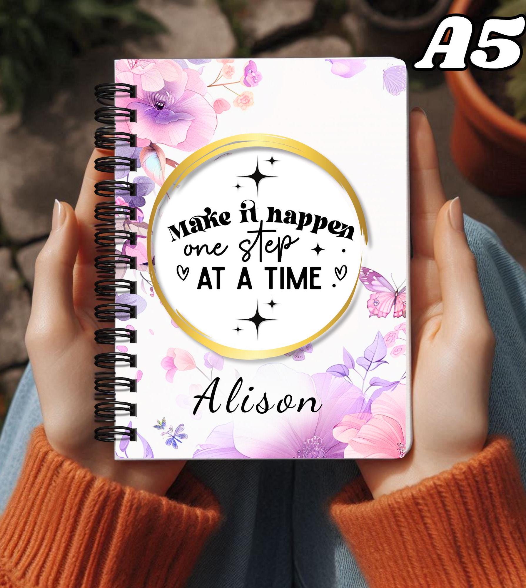 Personalised Handmade Journal and Pen | Motivational Quotes Notebook ...