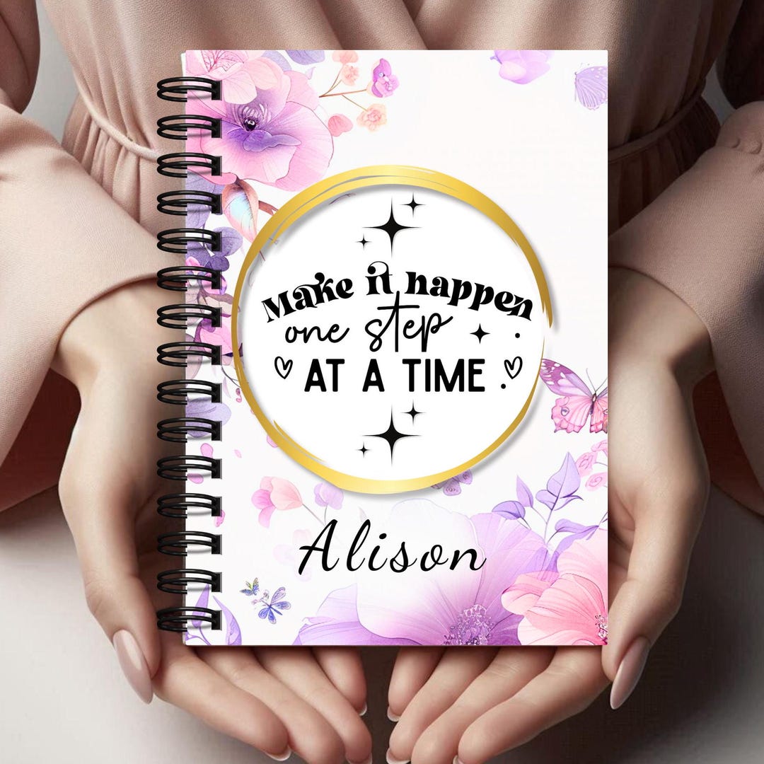 Personalised Handmade Journal and Pen | Motivational Quotes Notebook ...