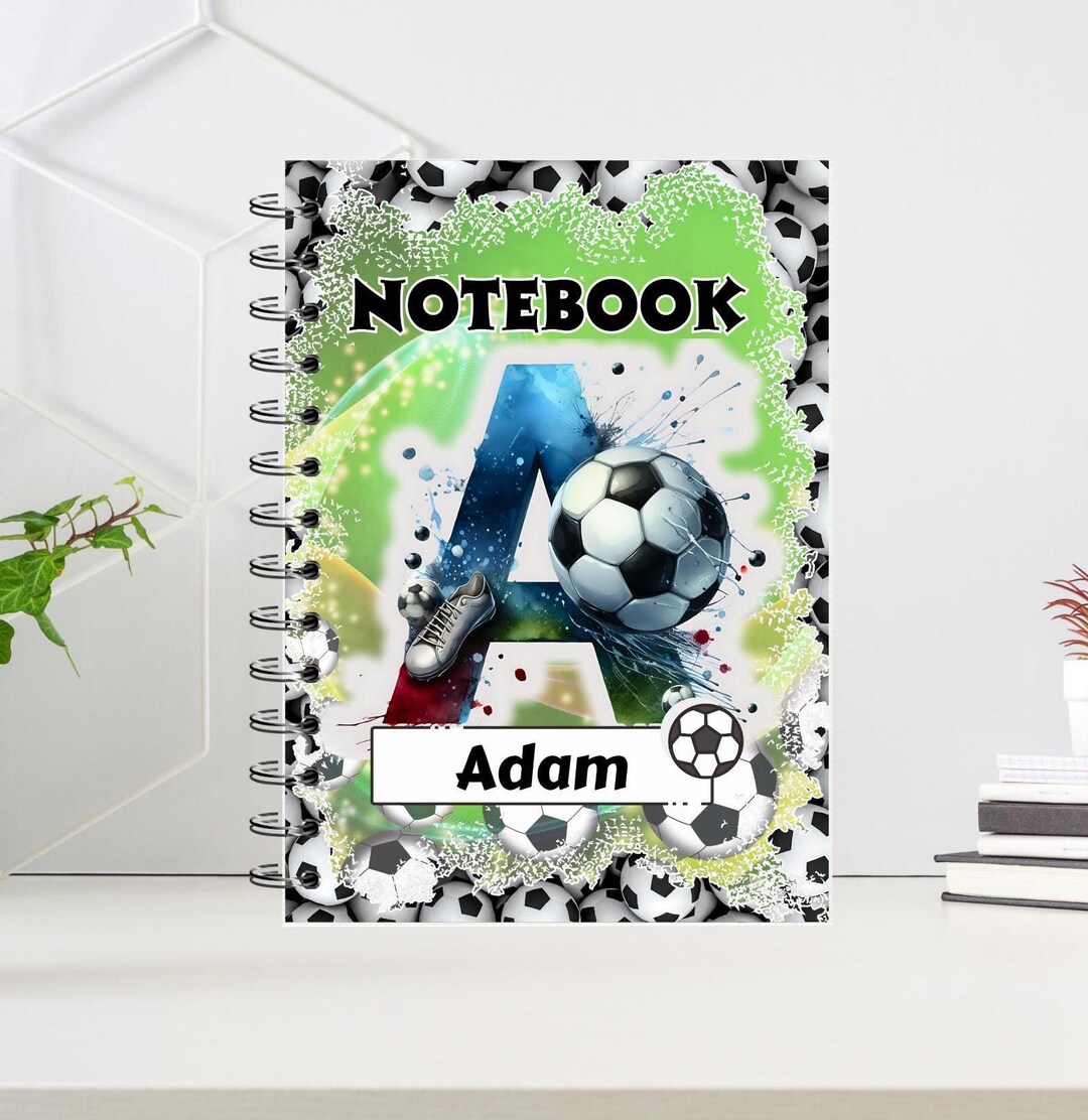 Personalised Soccer Fans Initial Notebook / Spiral Notebook A4/A5 ...