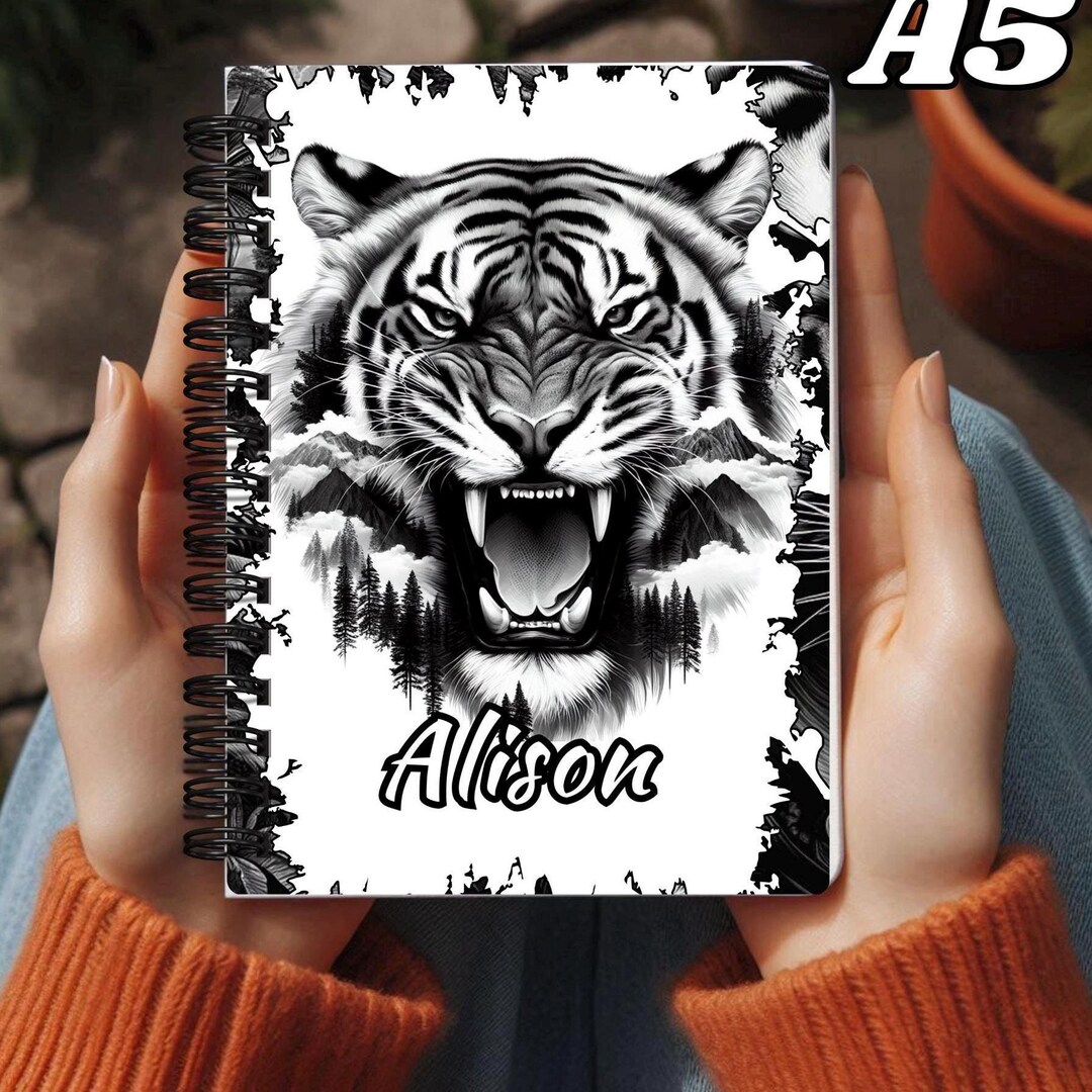 Personalized Roaring Tiger Handmade Journal – A4 and A5 Notebook ...