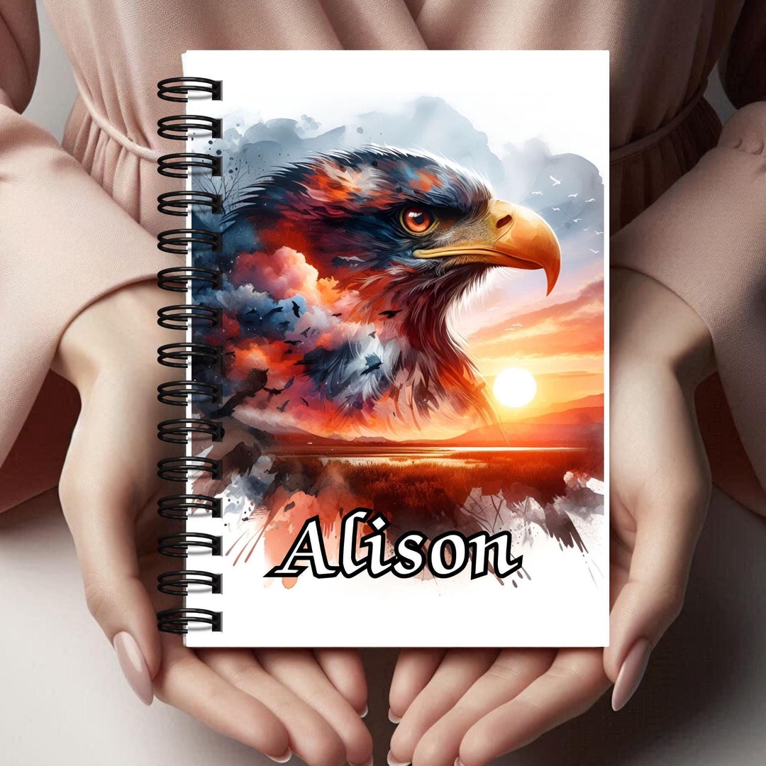 Personalized Bald Eagle Design Notebook A4 / A5 Size Eagle Sketchbook ...