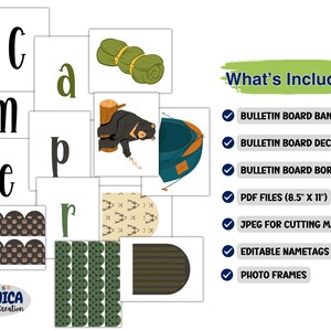 Camp Theme Bulletin Board Kit-happy Camper Classroom Door Decor-nature ...