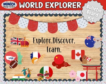 World Travel Geography Travel Classroom Theme Bulletin Board Kit - Etsy