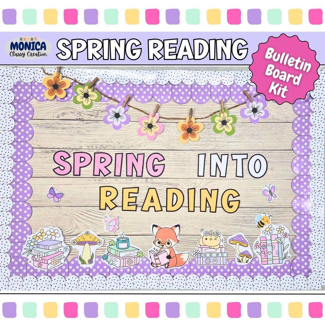 Spring Reading Bulletin Board Kit-we Are Blooming Together Classroom ...