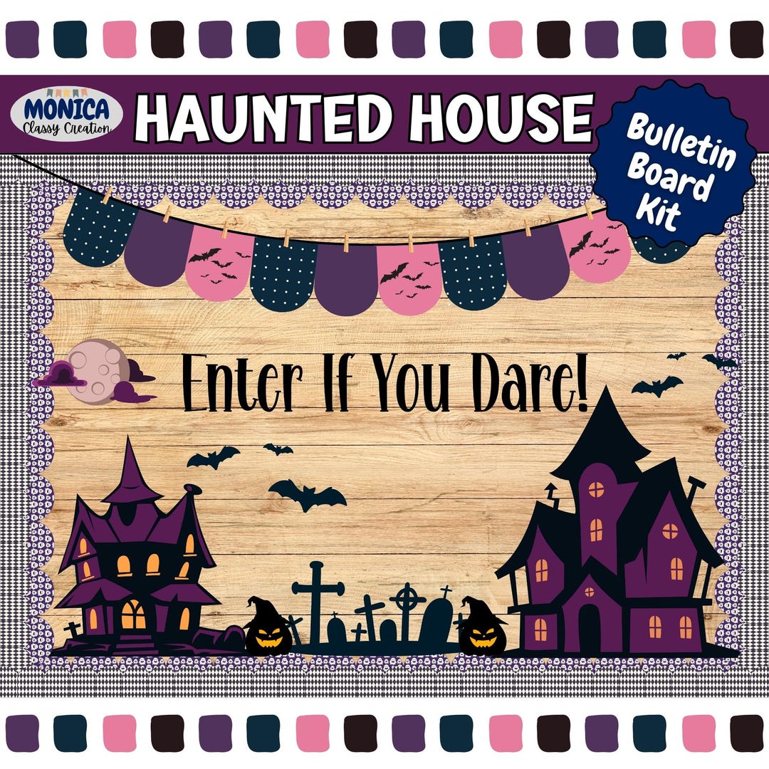 Haunted House Halloween Bulletin Board Kit-fall Classroom Door Decor ...