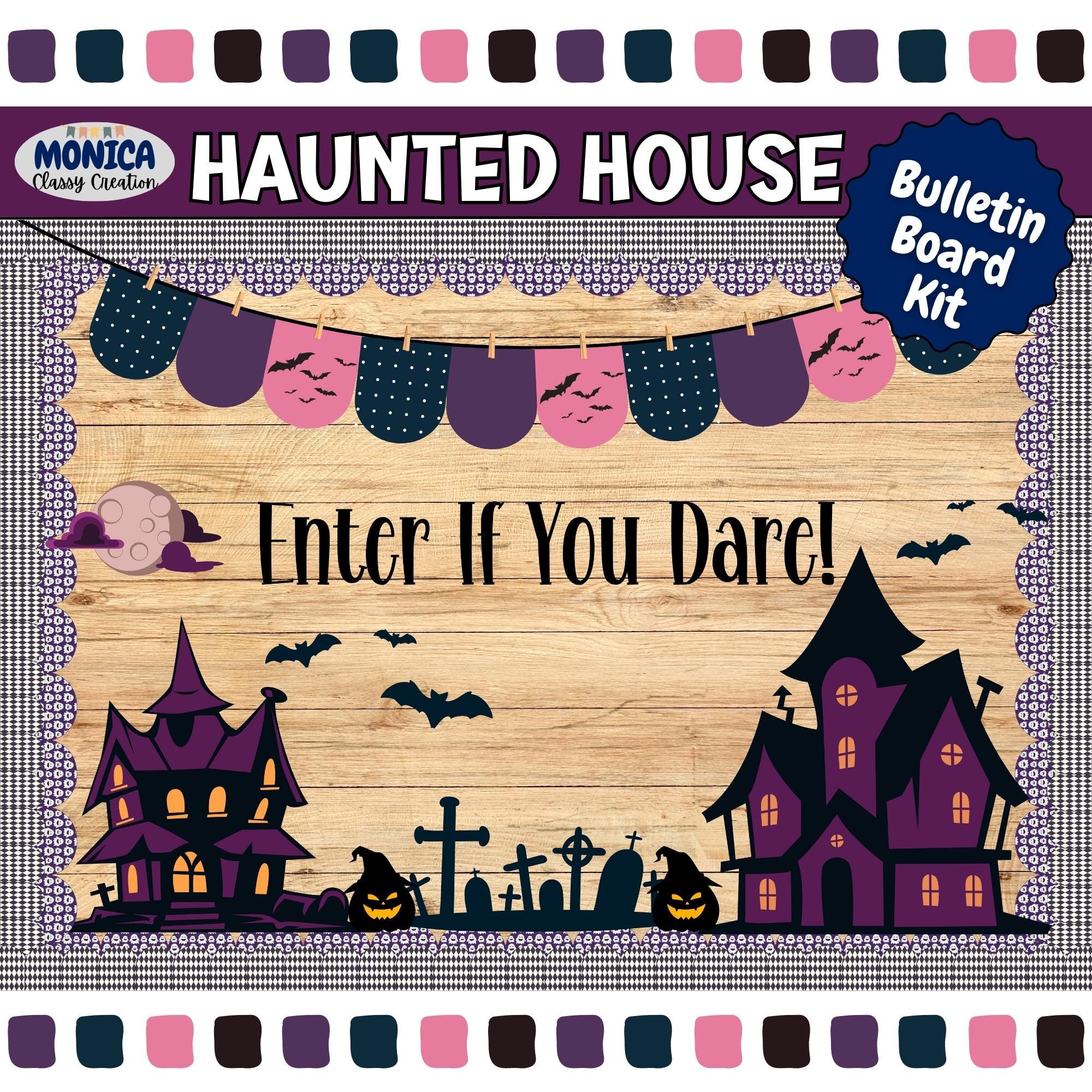 Haunted House Halloween Bulletin Board Kit-fall Classroom Door Decor ...