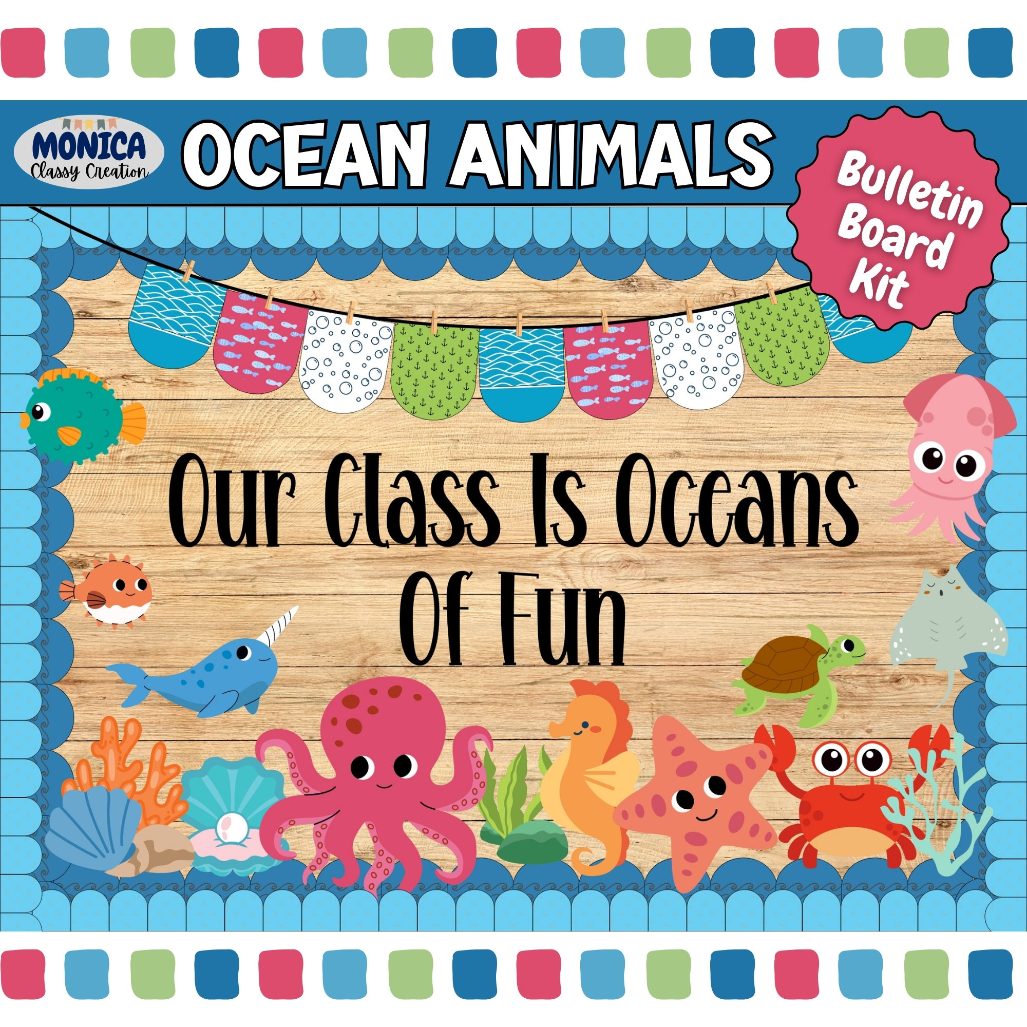 Ocean Animals Summer Bulletin Board Kit-end of the Year Classroom Door ...