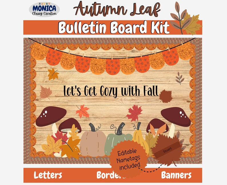 Fall Pumpkin Themed Bulletin Board Kit-classroom Teacher Decor-boho ...