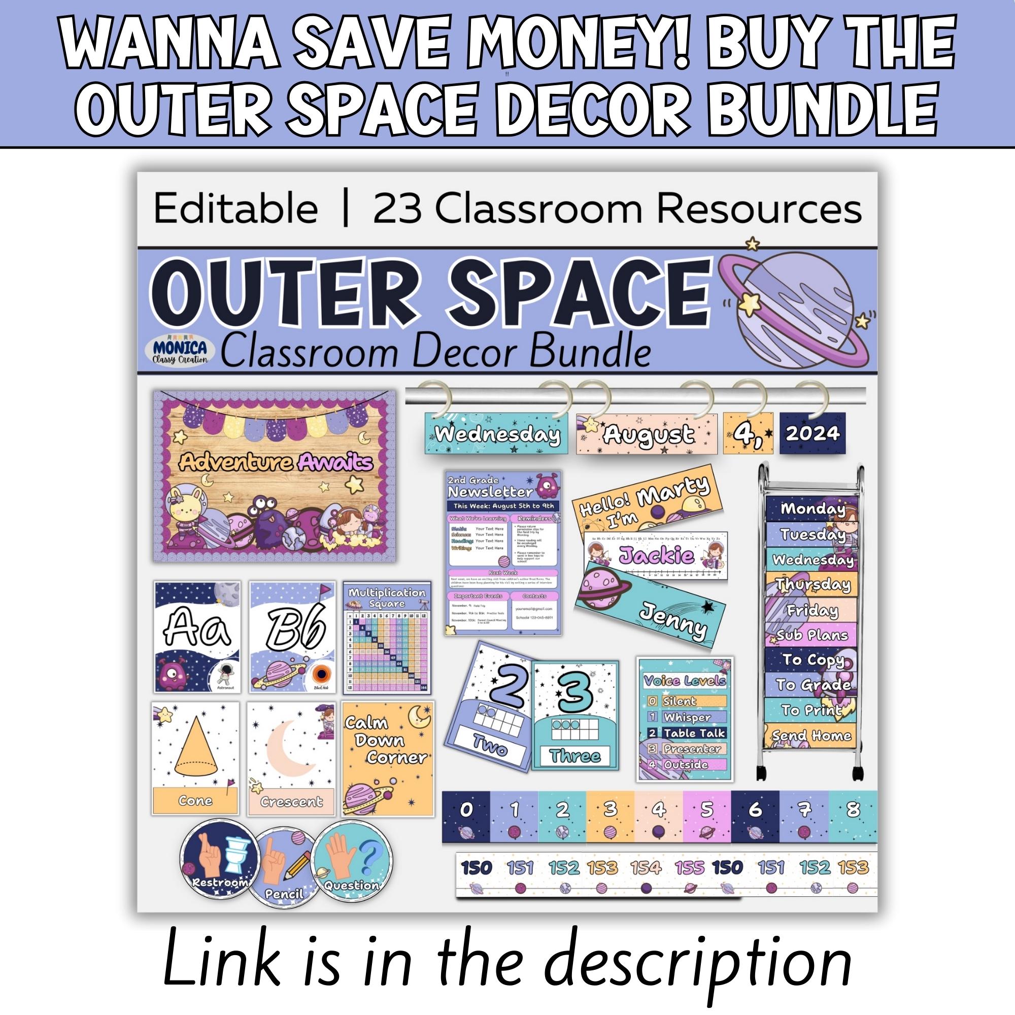 Alphabet Posters Printable Outer Space Theme Classroom Decor Cursive ...