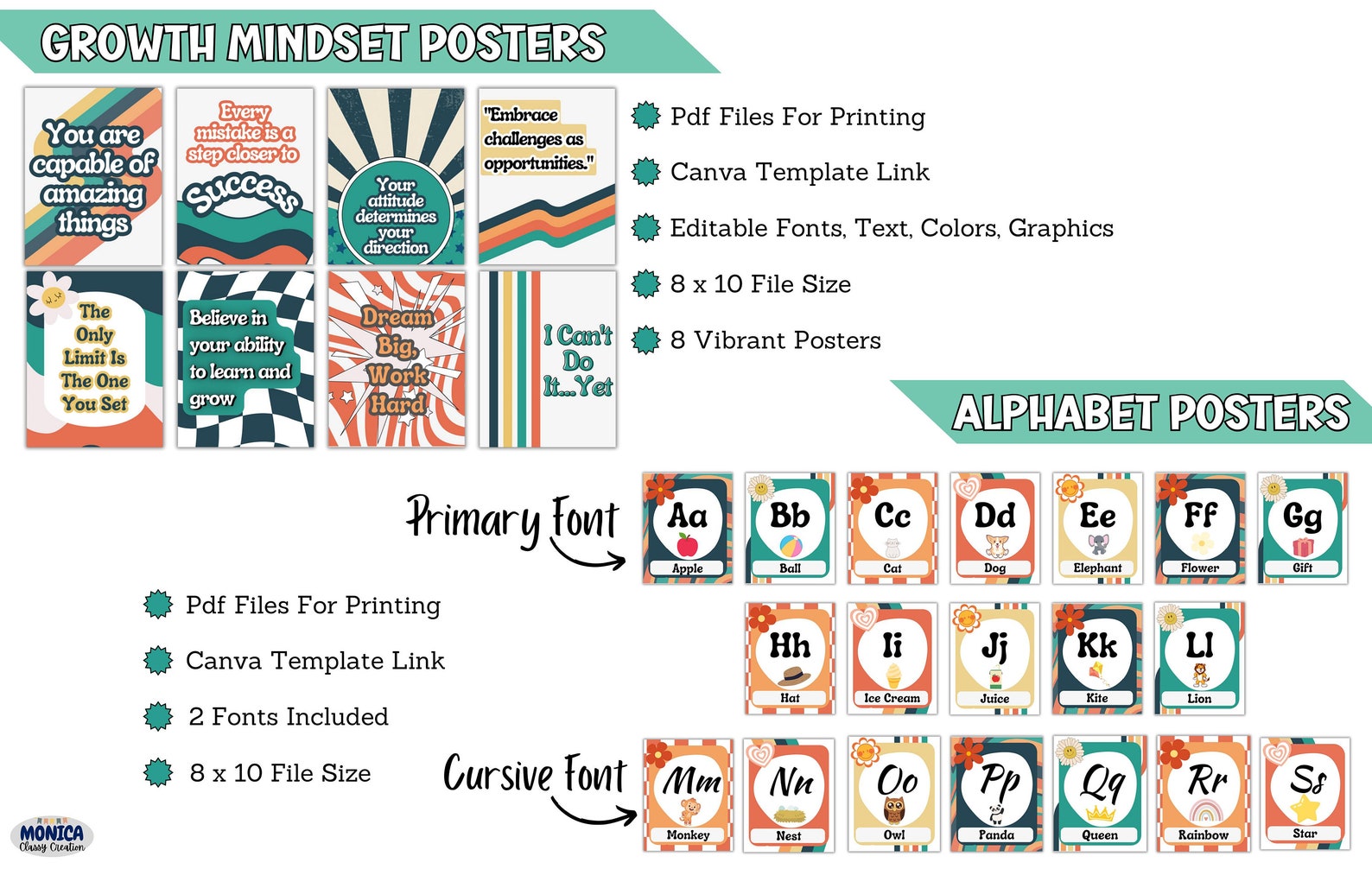 Retro Groovy Classroom Decor Theme Bundle Elementary Bright and Modern ...