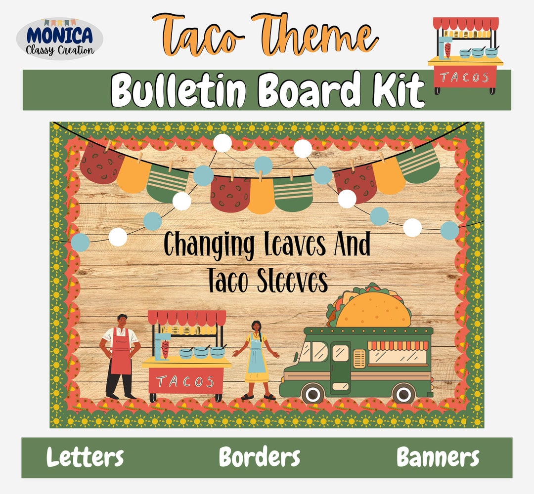 Taco Theme Learning Bulletin Board Kit-summer Bulletin Board - Etsy