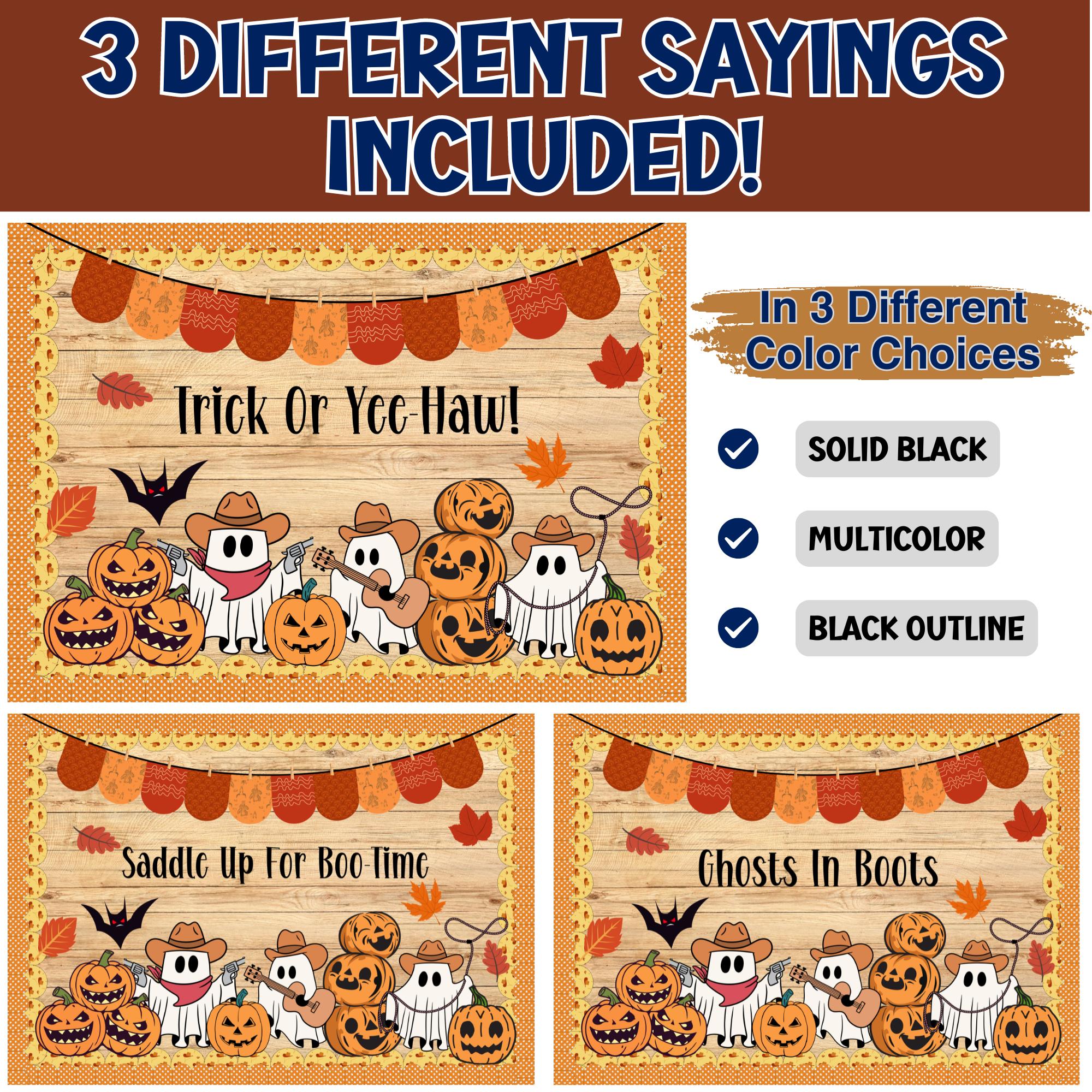 Spooky Halloween Bulletin Board Kit Fall Ghost Classroom Door Decor ...