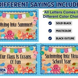 Ocean Animals Summer Bulletin Board Kit-end of the Year Classroom Door ...