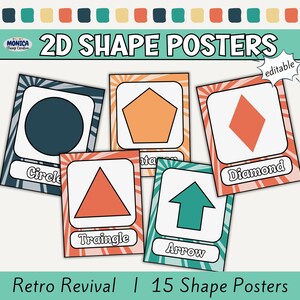 Retro Groovy Theme 2D Shape Posters-classroom Decor Printables-teacher ...