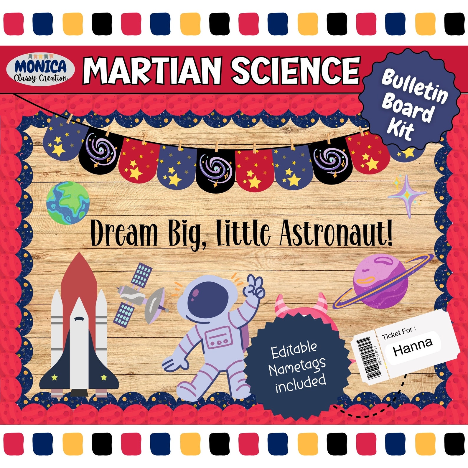 Outer Space Bulletin Board Kit- Space Theme Classroom Door Decor-star ...