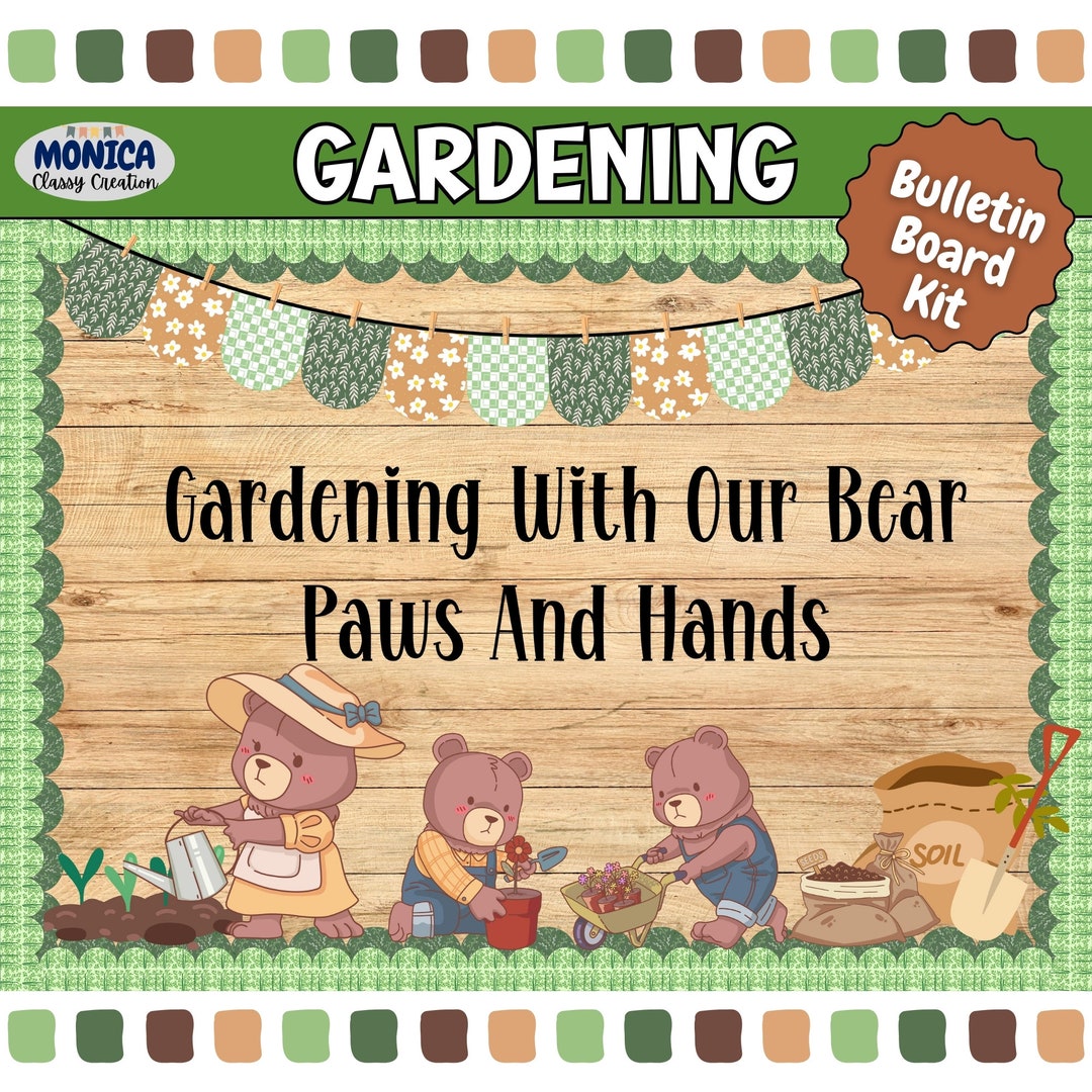 Garden Bulletin Board Kit-modern Greenery Theme Classroom Door Decor ...