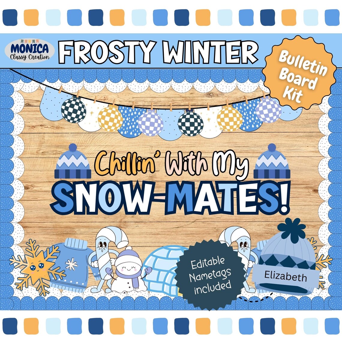 Winter Mitten Bulletin Board Kit-snowman Igloo Classroom Door Decor ...