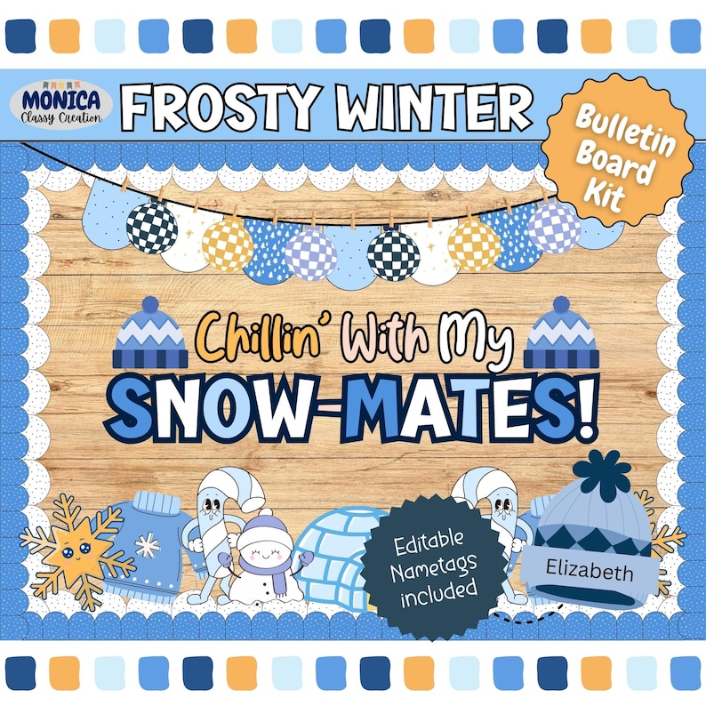 Winter Mitten Bulletin Board Kit-snowman Igloo Classroom Door Decor ...