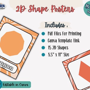 Retro Groovy Theme 2D Shape Posters-classroom Decor - Etsy