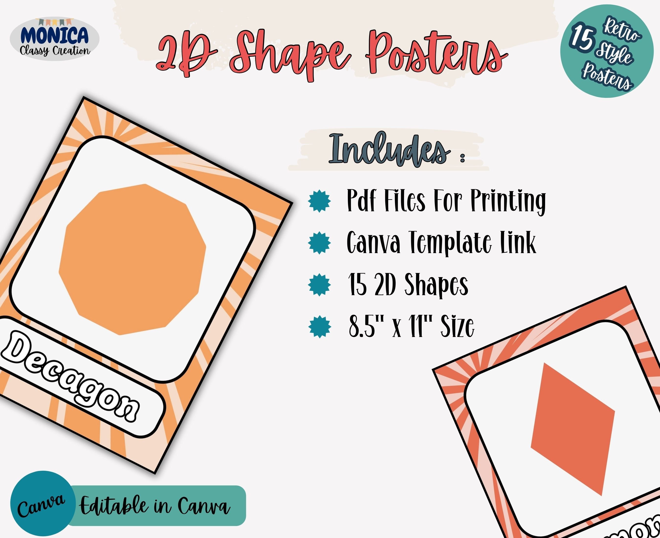 Retro Groovy Theme 2D Shape Posters-classroom Decor - Etsy