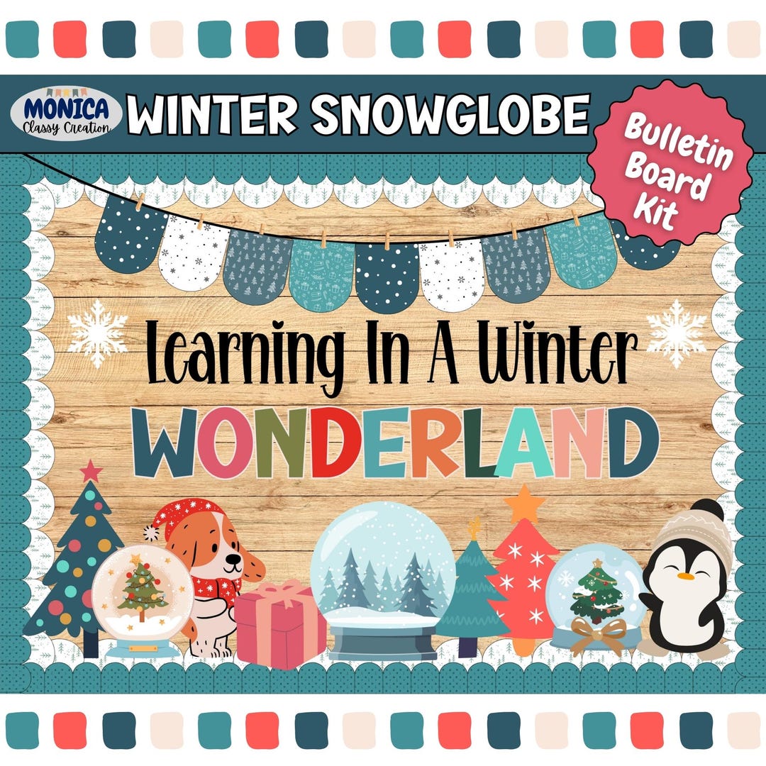 Winter Snowglobe Bulletin Board Kit Idea-hello Winter Wonderland ...