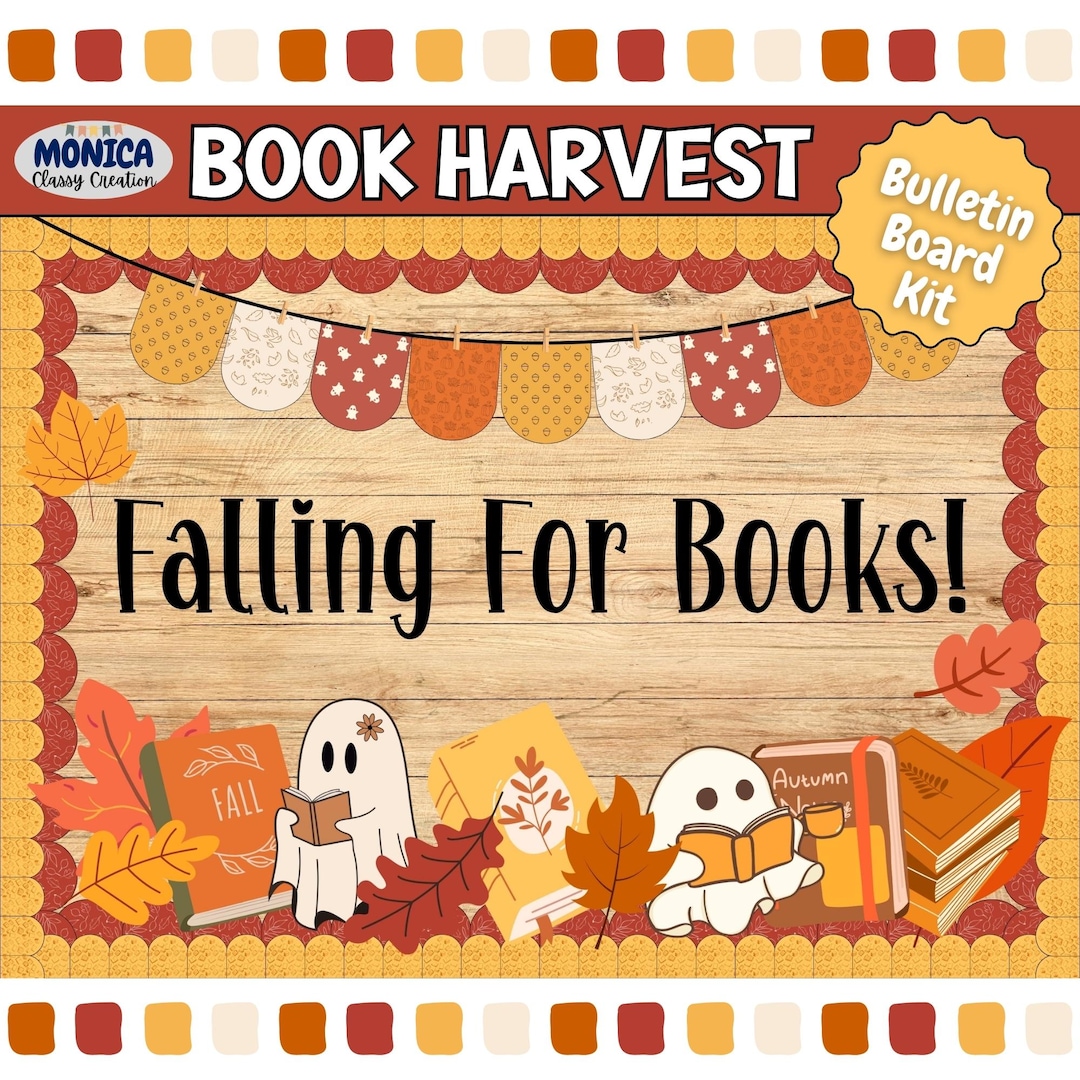 Fall Reading Bulletin Board Kit Library Autumn Classroom Decor Falling ...