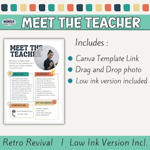 Retro Meet the Teacher Template-groovy Classroom Decor-editable Canva ...