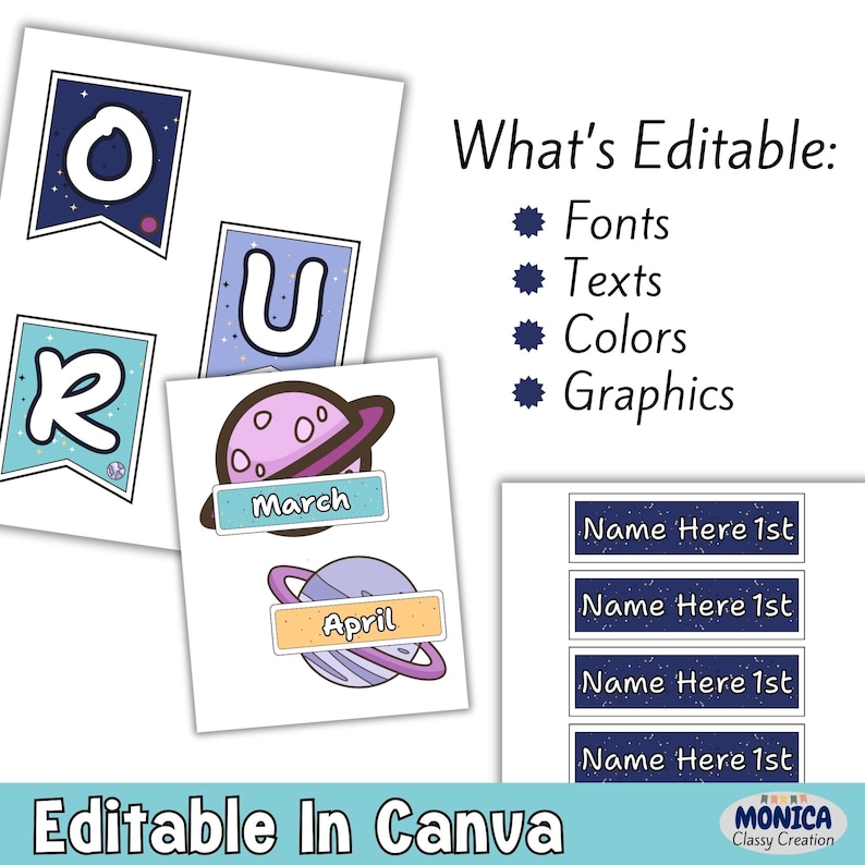 Birthday Bulletin Board Display Editable Space Theme Our Birthday ...