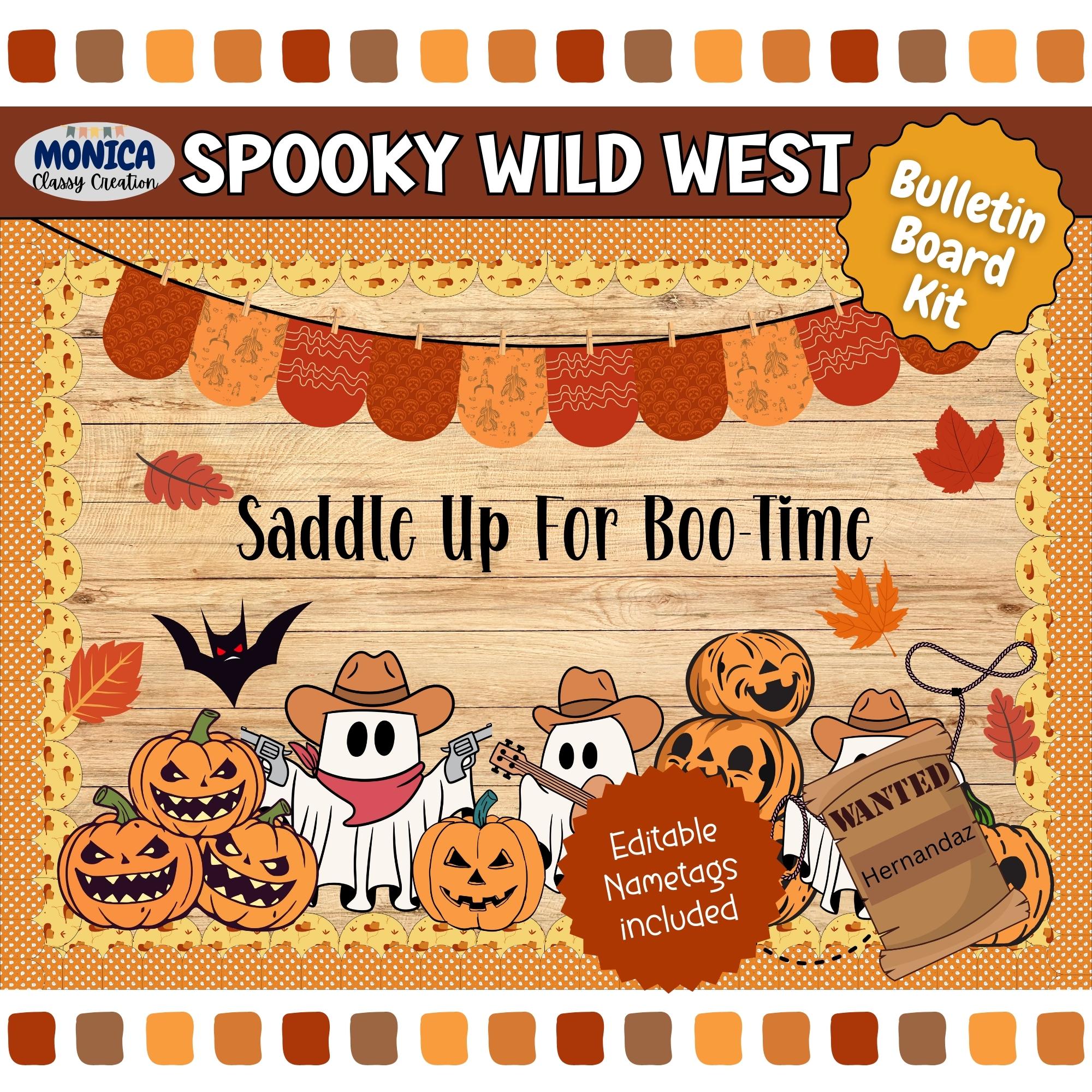 Spooky Halloween Bulletin Board Kit Fall Ghost Classroom Door Decor ...