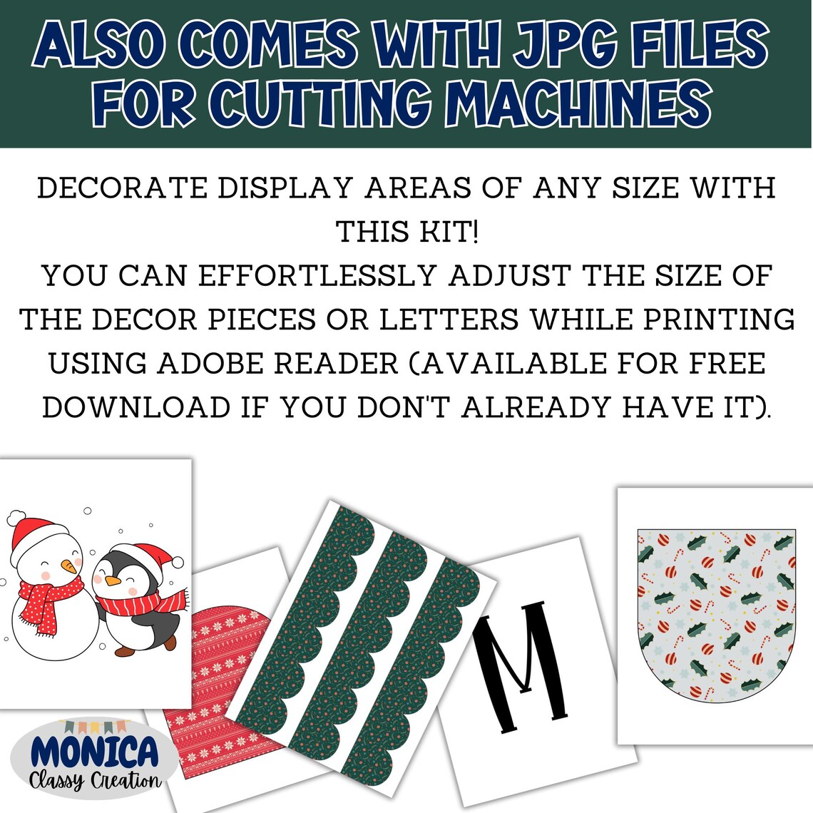 Penguin Christmas Bulletin Board Kit December Classroom Door Decor ...
