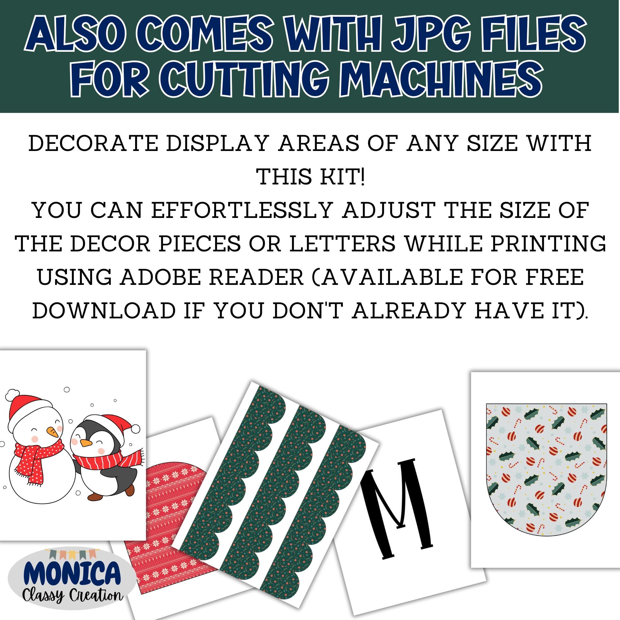 Penguin Christmas Bulletin Board Kit December Classroom Door Decor ...