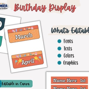 Classroom Birthday Bulletin Board Display-retro Groovy - Etsy