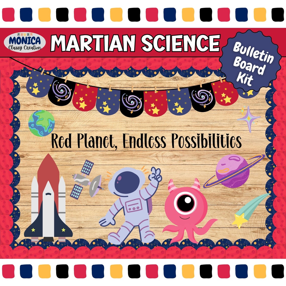 Outer Space Bulletin Board Kit- Space Theme Classroom Door Decor-star ...