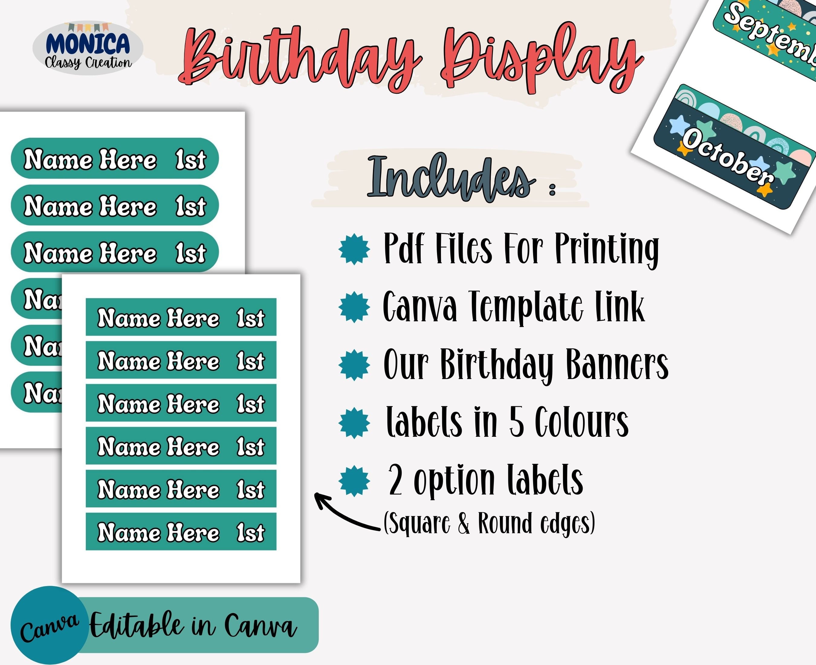 Classroom Birthday Bulletin Board Display-retro Groovy - Etsy