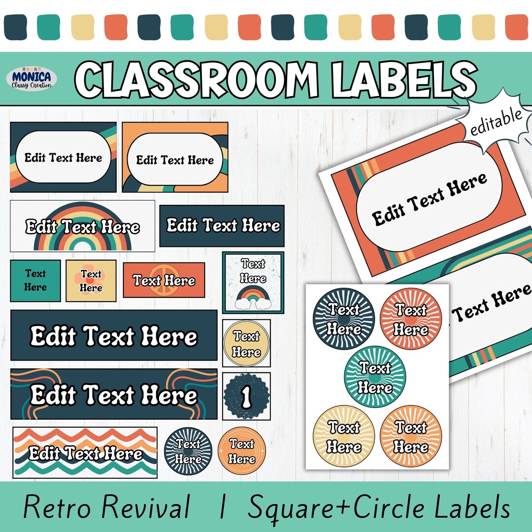 Retro Classroom Labels-school Supply Labels-bin Labels-teacher ...