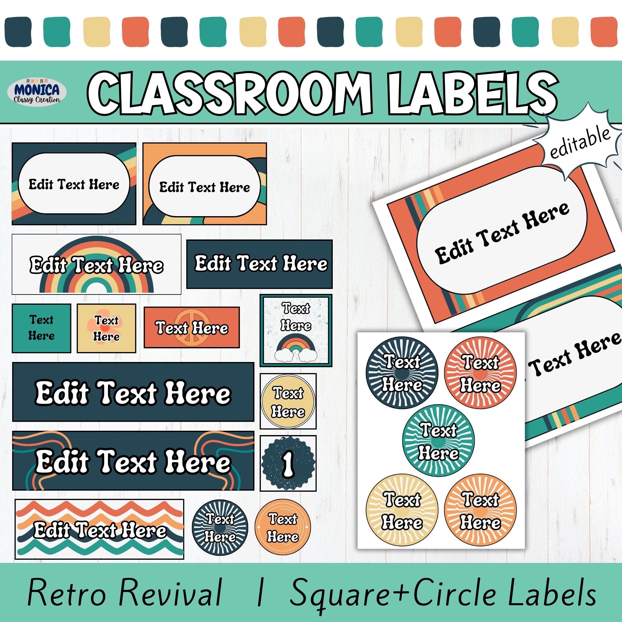 Retro Classroom Labels-school Supply Labels-bin Labels-teacher ...