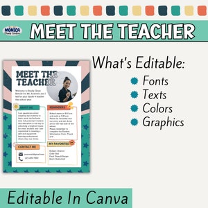 Retro Meet the Teacher Template-groovy Classroom Decor-editable Canva ...