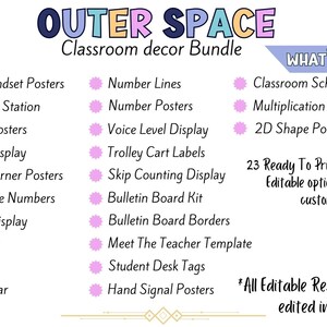 Outer Space Theme Classroom Decor Bundle-elementary Classroom Theme ...