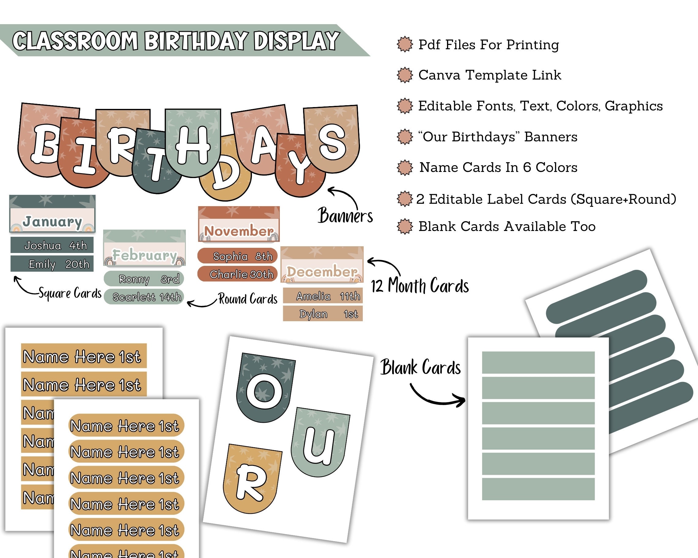 Boho Rainbow Classroom Decor Bundle-elementary Classroom Theme Ideas ...