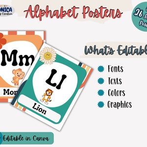 Retro Groovy Alphabet Posters Display-elementary School Classroom Decor ...