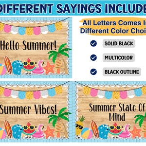 End of the Year Bulletin Board Kit-hello Summer Vibes Classroom Door ...