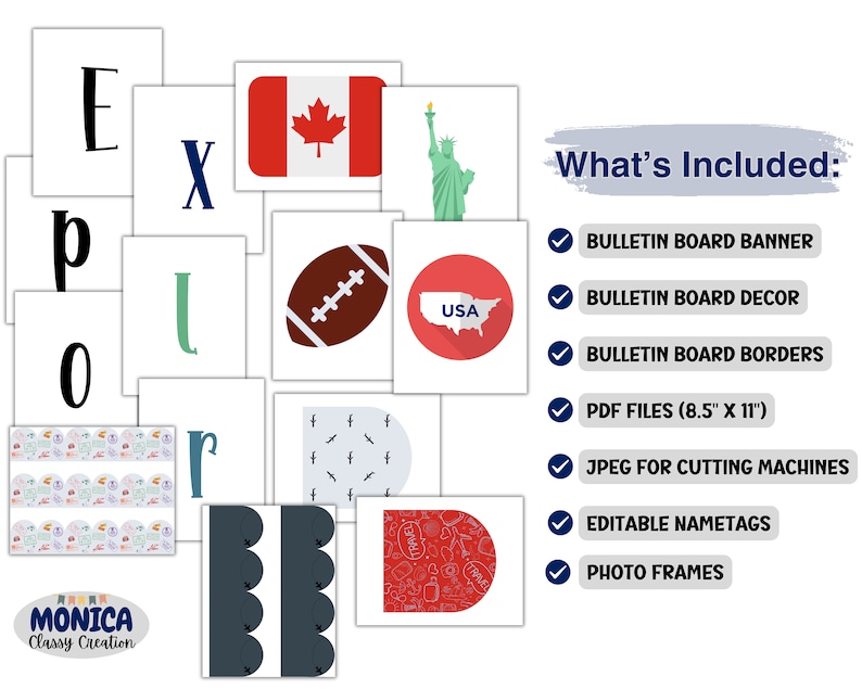 World Travel Adventure Bulletin Board Kit- Geography Theme Classroom ...