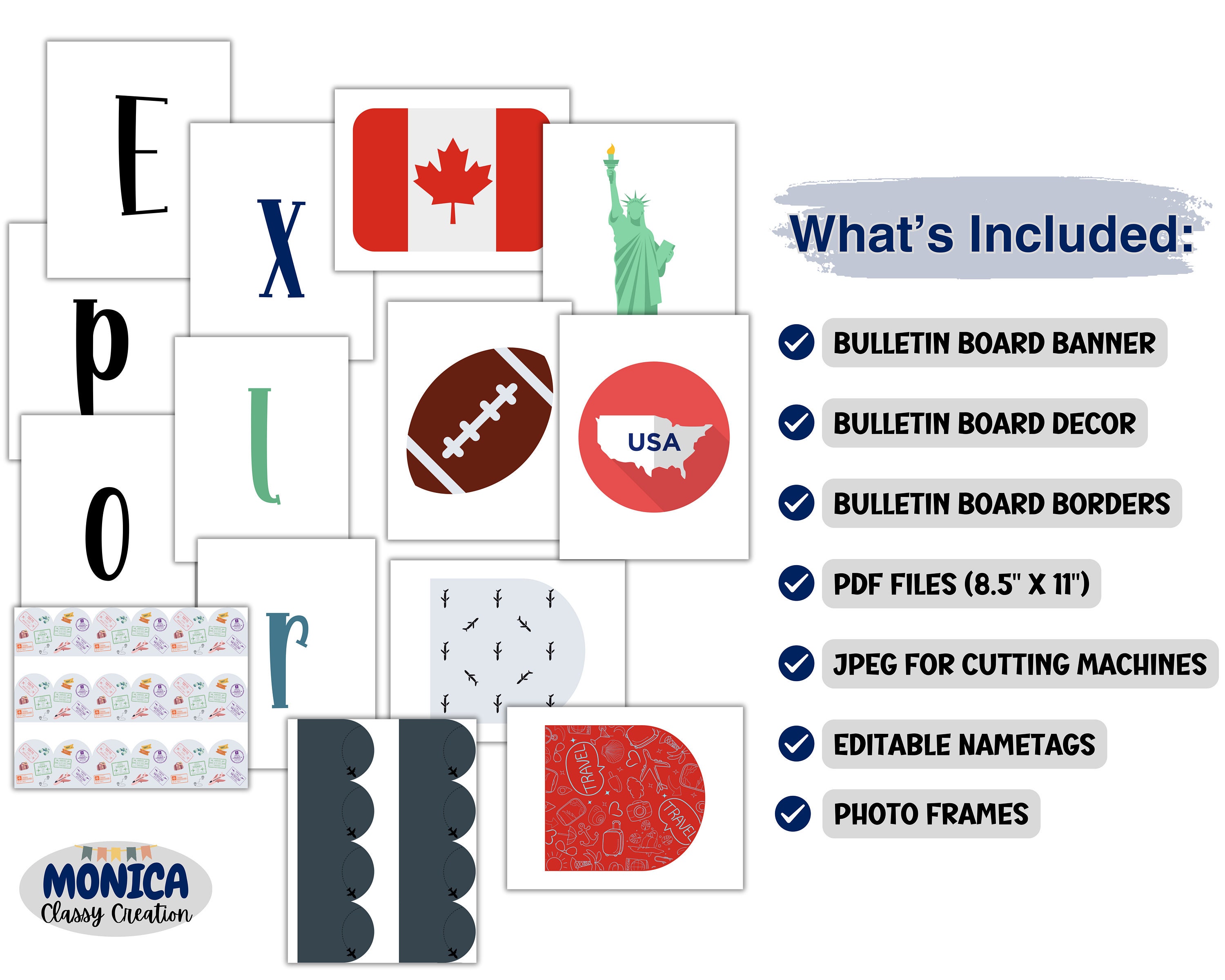 World Travel Adventure Bulletin Board Kit- Geography Theme Classroom ...