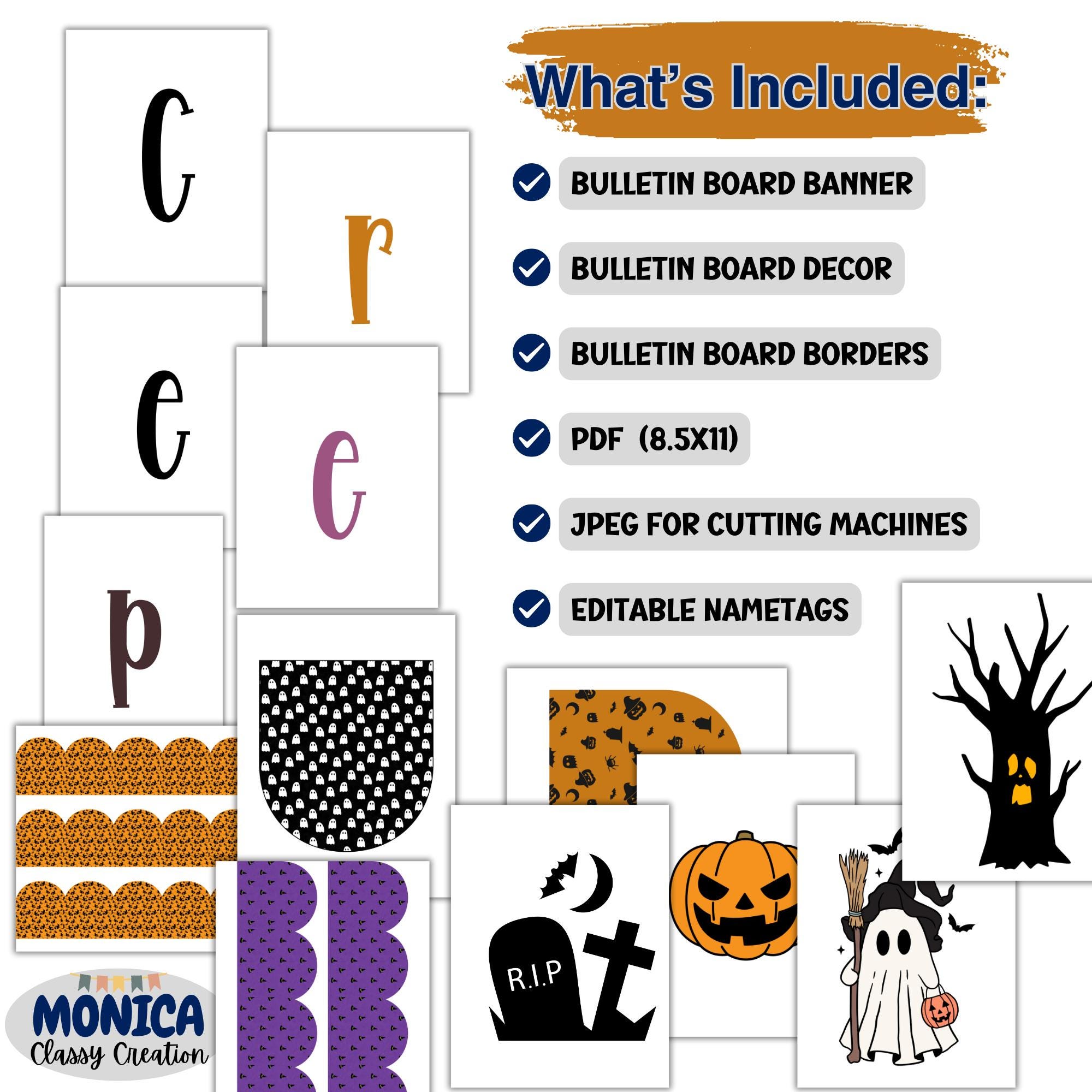 Halloween Ghost Haunted Bulletin Board Kit-teacher Resource -fall ...