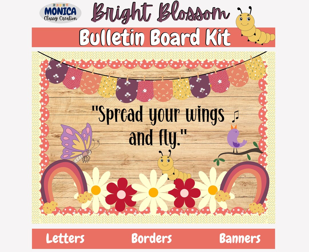 Bright Blossom Spring Bulletin Board Kit-colorful Flowers Classroom ...